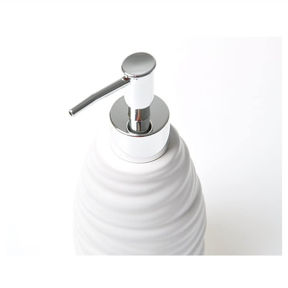 HNSYYUEYOU Soap Dispenser Set Creative Ceramic Soap Dispenser Wash Mouth Cup Toothbrush Cup Storage Soap Tray Bathroom Five-Piece Set (Color : White)