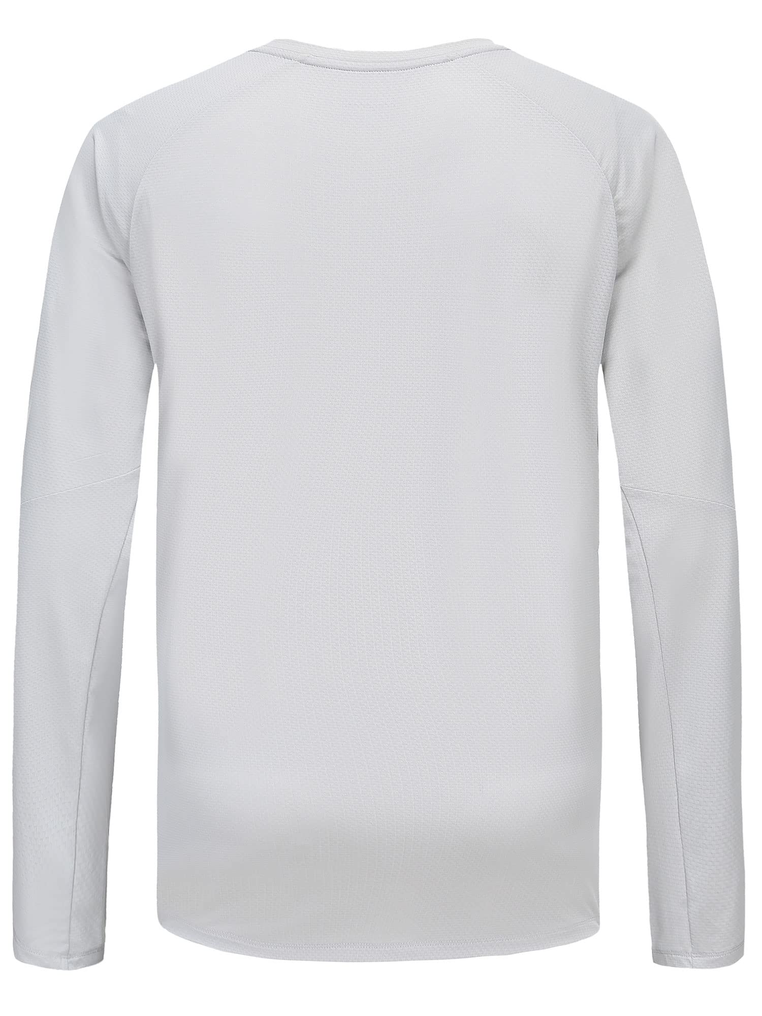 GRAMVAL Running Shirts for Men Crew Neck Raglan Long Sleeve Quick Dry Gym Athletic Active T Shirt Moisture Wicking Grey XL