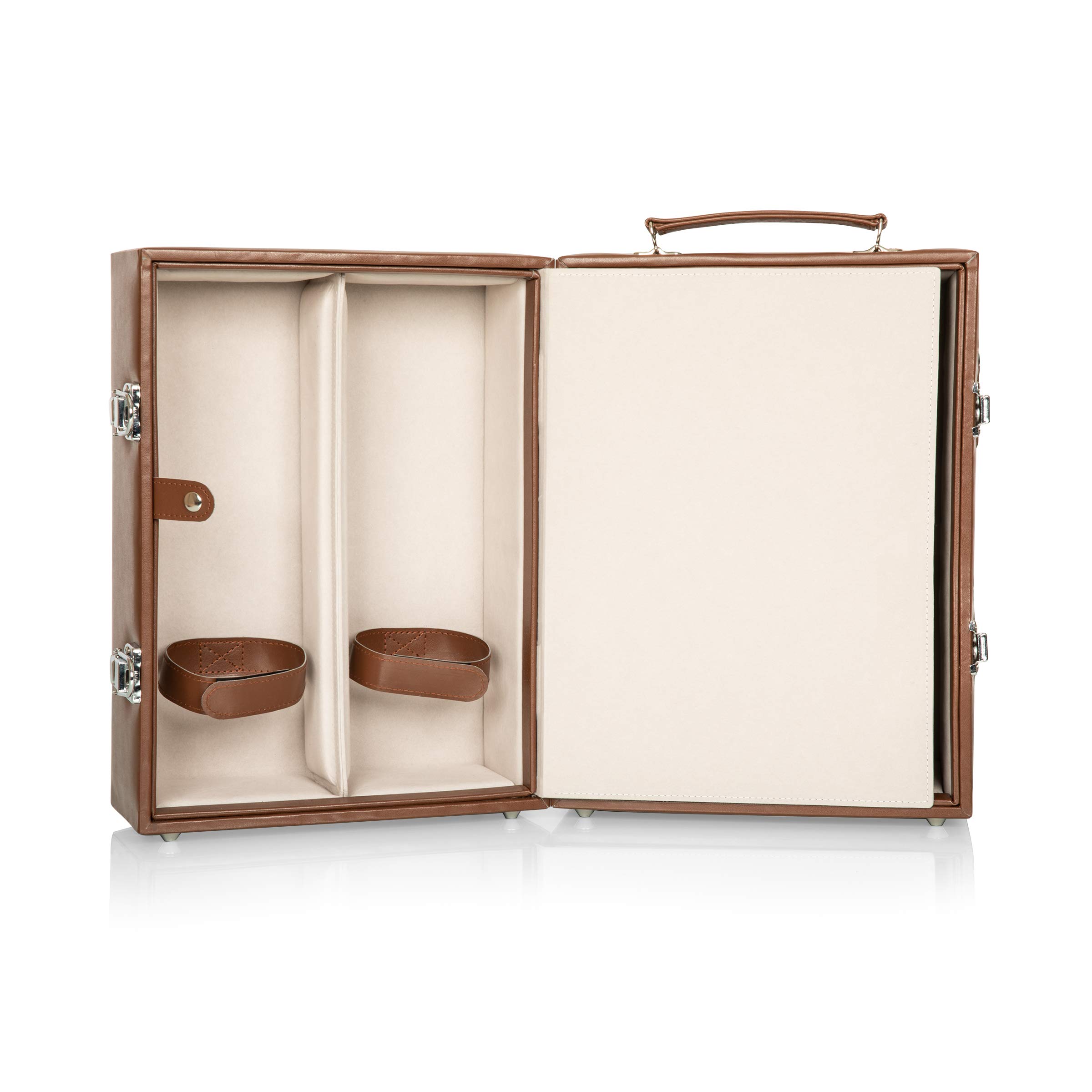 LEGACY - a Picnic Time brand Manhattan Case, Stainless Steel Cocktail Shaker Set, Premium Tools, Bar Accessories, and Bartender Kit, One Size, Mahogany with Tan Accents
