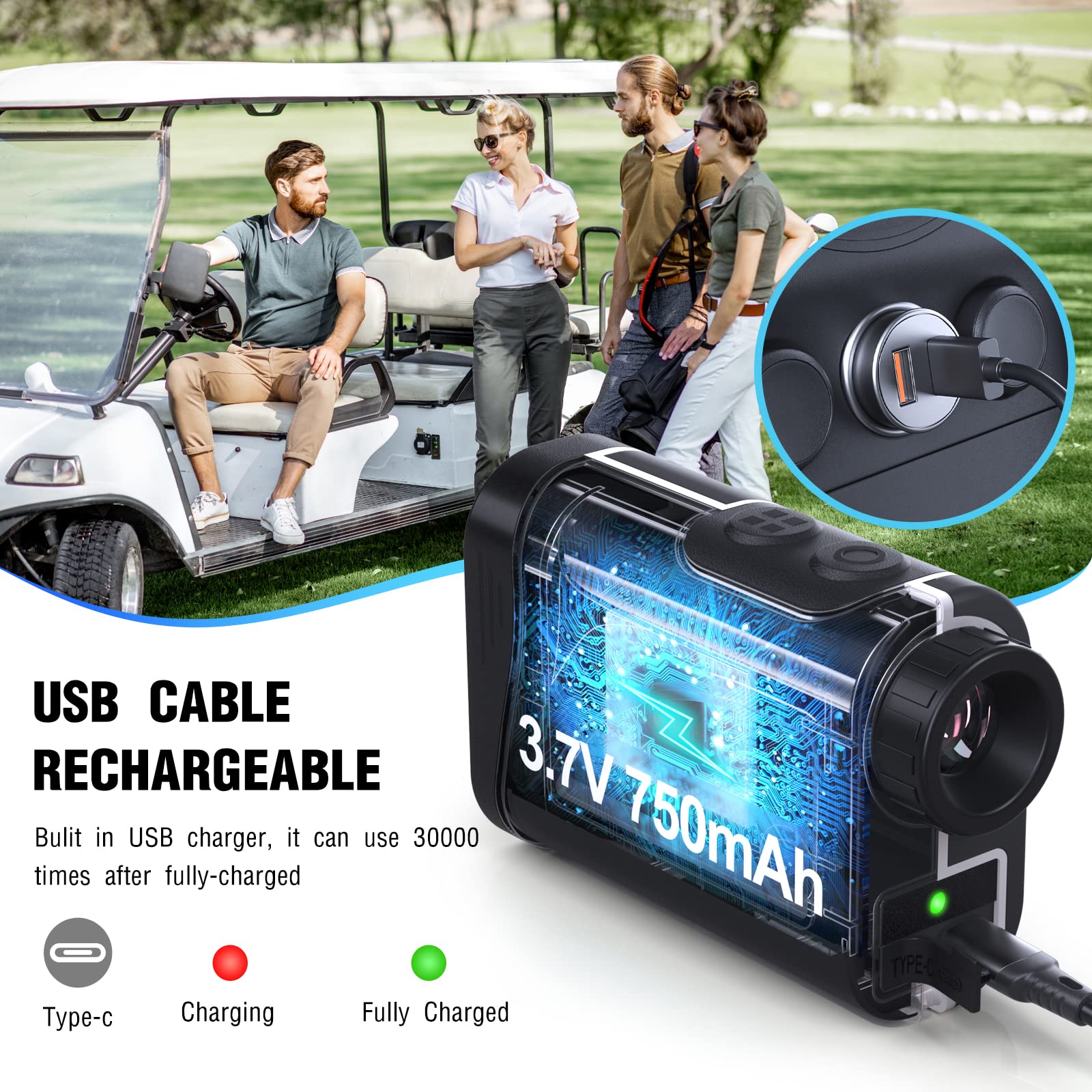 Golf Rangefinder - Range Finder Golfing for Accurate Yardage Measurement Slope On/Off 6X Magnification Flag Lock Pulse Vibration Golf Distance Device for Golfing Tournament Hunting Shooting