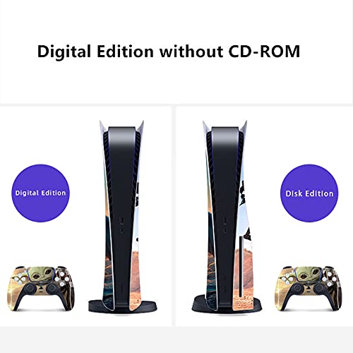 Game Console and Controller Skins and Wraps for PS5 Disk Edition, Durable Scratch Resistant Bubble-Free Stitckers for Playstation5 Disc Version