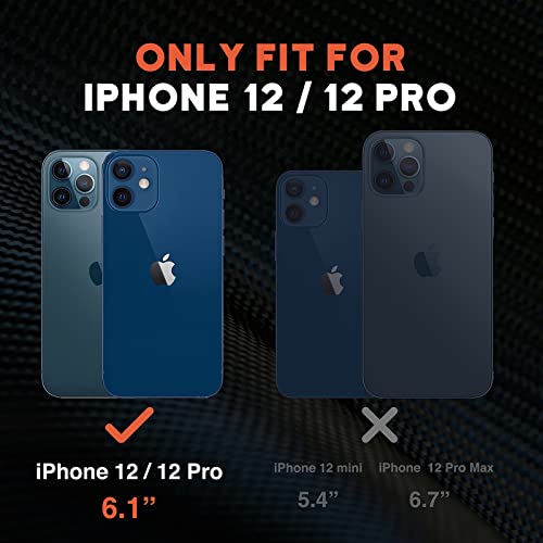 NTG Military Shockproof iPhone 12 Case [2 Layer Structure Protection][Military Grade Anti-Drop] Hard Slim iPhone 12 Phone Case, Shockproof Protective Phone Case for iPhone 12 (6.1 inch), Black