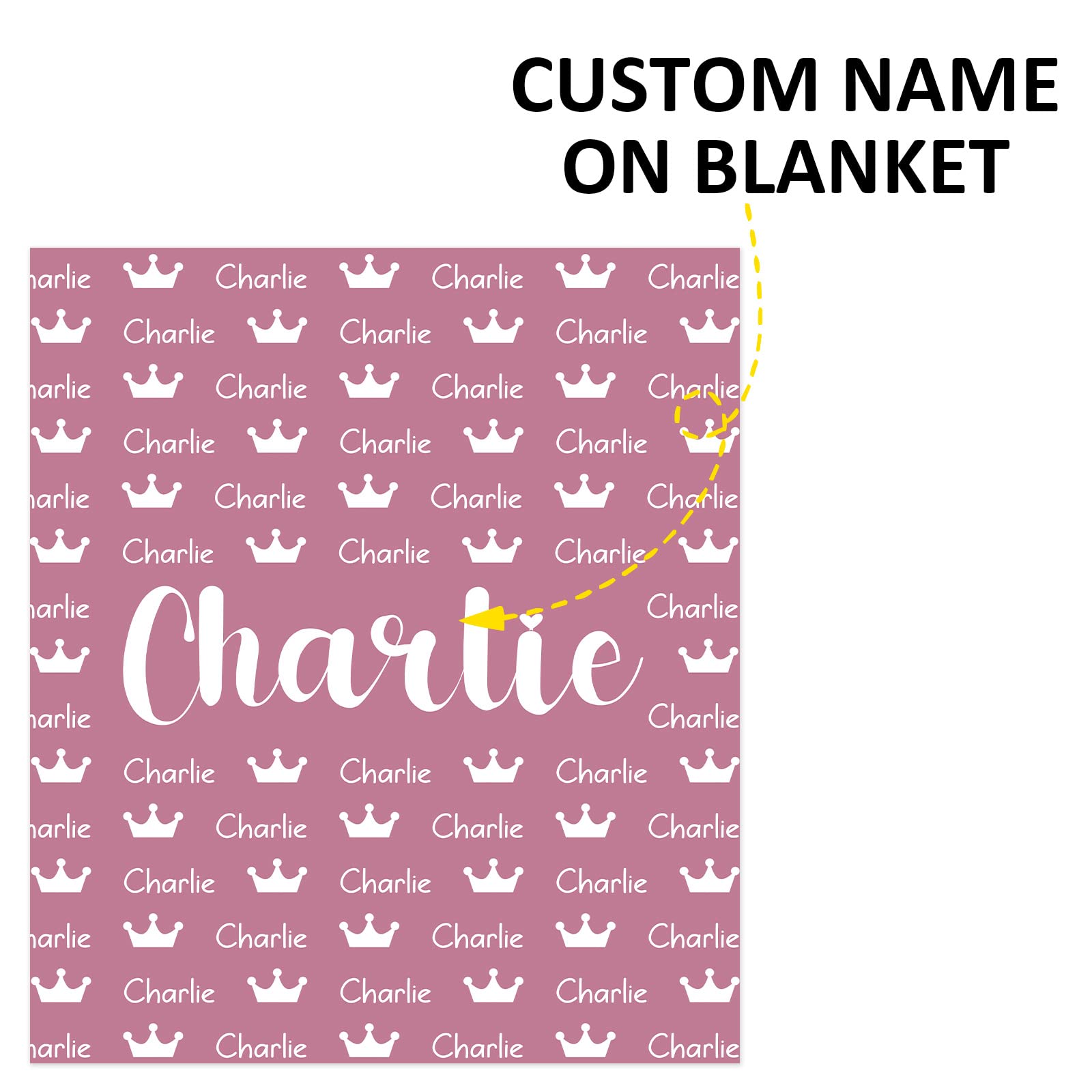 Personalized Baby Blankets with Name Custom Blankets for Girls Boys Soft Throw Name Blanket for Kids Newborn Toddler Personalized Unique Flannel Blanket Gifts, Crown, Pink, 32x48inch
