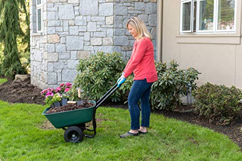 Garden Star 70019 Garden Barrow Dual-Wheel Wheelbarrow/Garden Cart