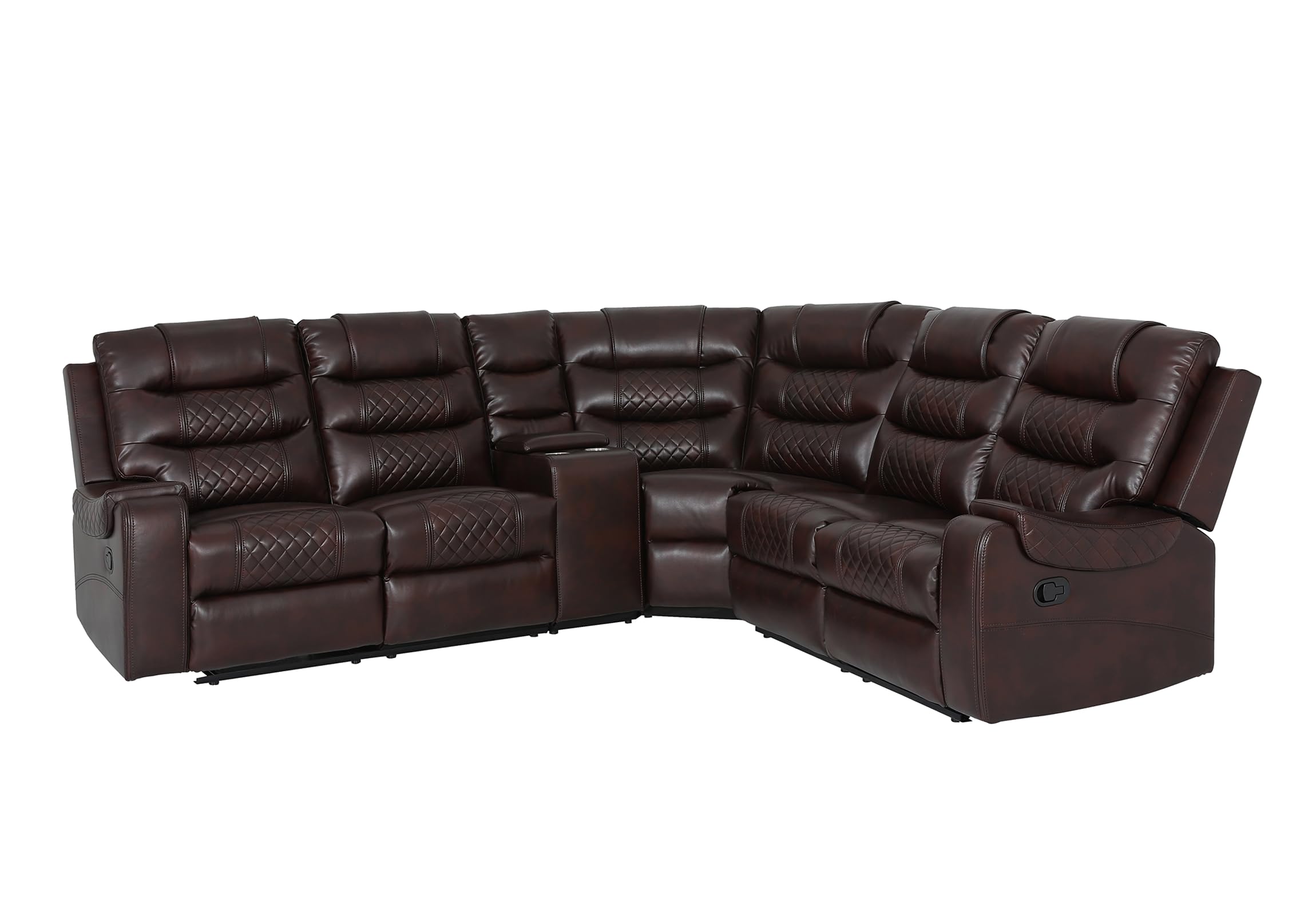 Recliner Sectional Sofa Couches for Living Room Home Theater with Cup Holders Console Table Storage