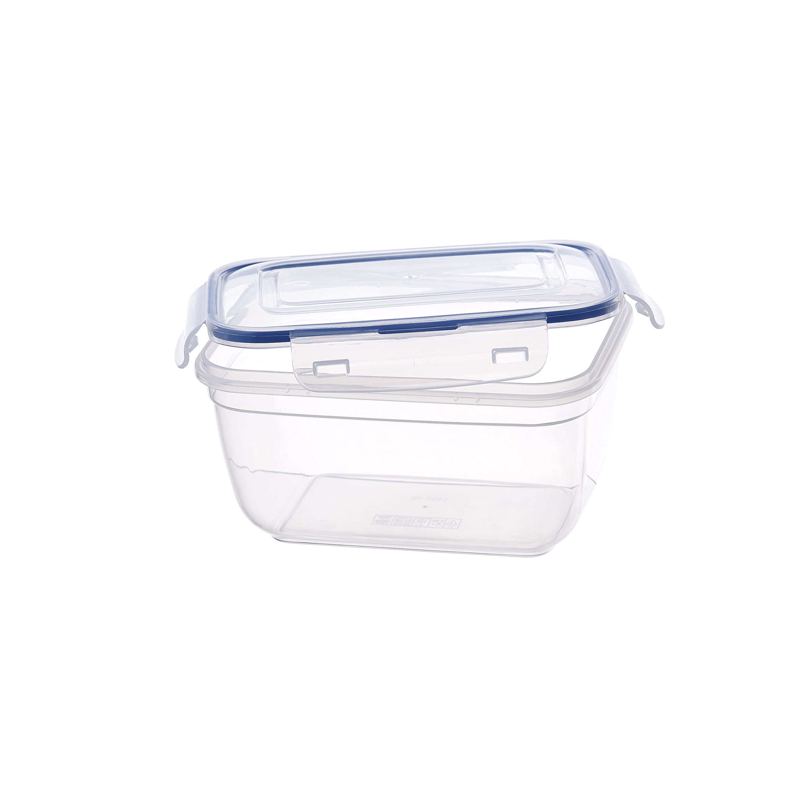 Large Plastic Food Storage Container with airtight Lid for Pantry, Fridge- 10 Cup, 80 Oz- BPA Free, Leakproof Sealed Container- Microwave, Dishwasher and Freezer Safe (Clear)