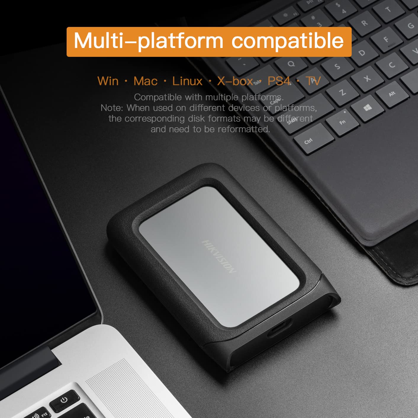 Hikvision Professional External Hard Drive 2TB Portable HDD USB-C, USB 3.2 Gen 1 Drop-Proof, Rain Proof, Dust-Proof, Rugged, Durable HDD for Mac/PC/PS4/Xbox/Android Phone HD-S30