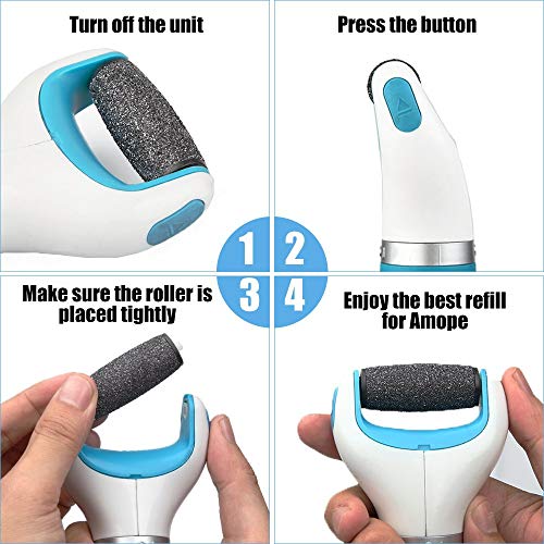 Premium 6 Extra Coarse & 7 Regular Coarse Replacement Refill Roller for Amope Pedi Refills Electronic Perfect Foot File