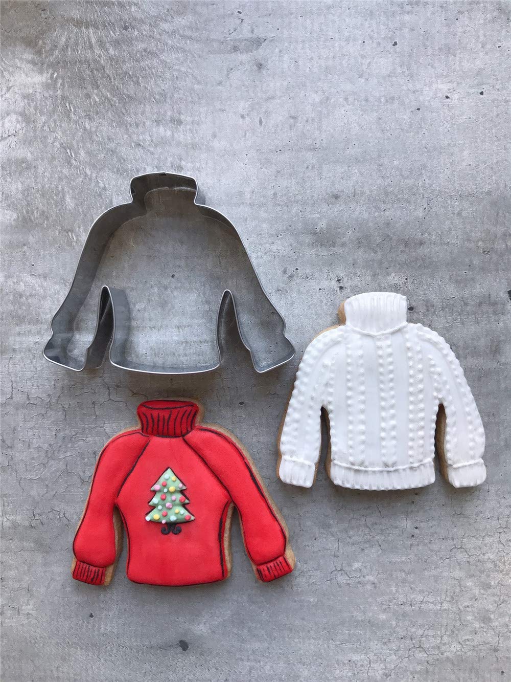 LILIAO Christmas Winter Ugly Sweater Cookie Cutter - 4.2 x 3.2 inches - Stainless Steel