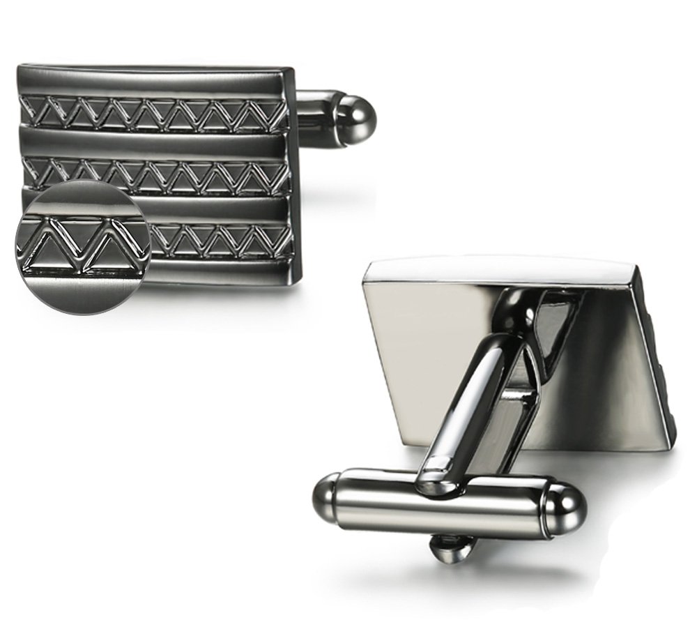 FIBO STEEL 4 Pairs Wedding Business Classic Cufflinks for Men Unique Cufflink Set Mens