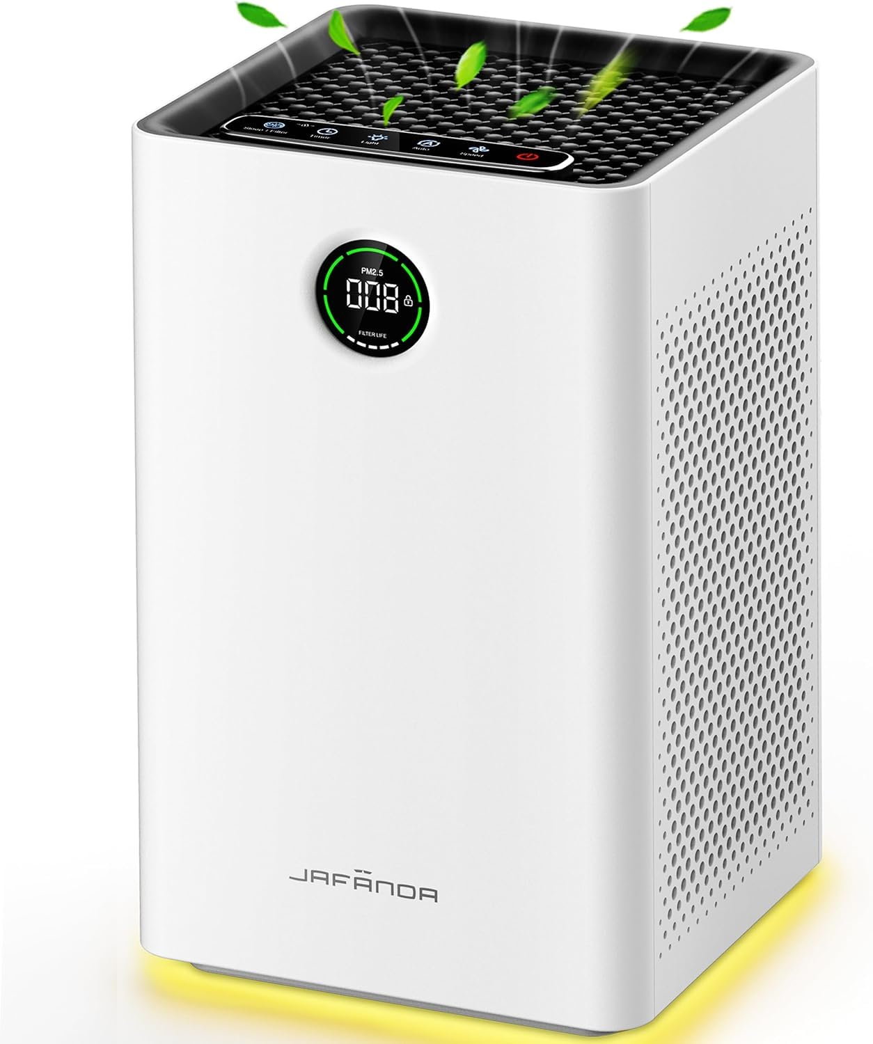 Jafanda Air Purifiers for Home Office Up to 1190 sq ft, Dual Ture HEPA & Carbon Air Filters, Air Cleaner for Large Room Removes Allergens, Dust, Pollen, Smoke, Odors, Pet Dander, 23dB & Night Light