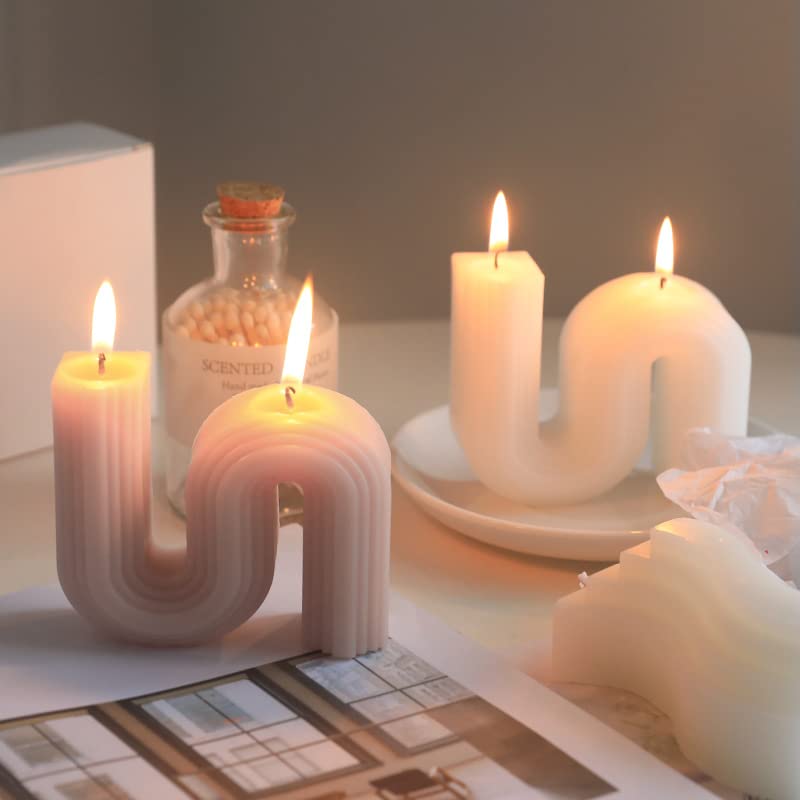 S-Shaped Natural Scent Shaped Candle Christmas Decor Scented Candle Set Aromatherapy Candle Soy Wax Bedroom Decorative Ornaments Birthday Gift Present Companion Gift (Chamomile+Pear &Green Tee)