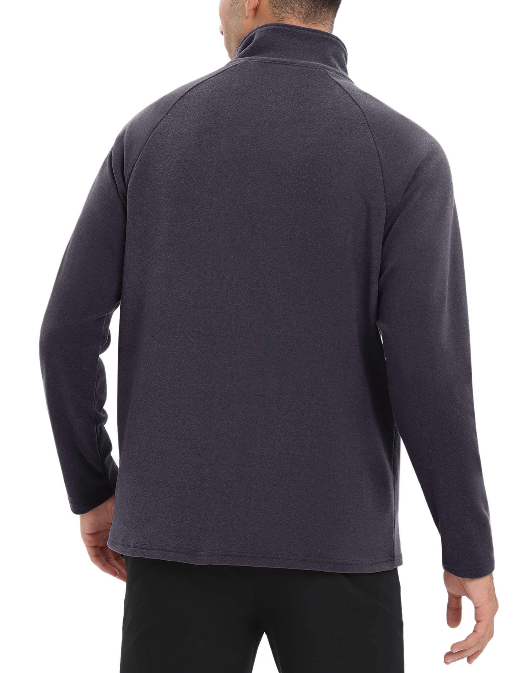 GymSmart Quarter Zip Pullover Men Golf Fleece Lined 1/4 Zip Sweatshirt Dark Gray 2XL