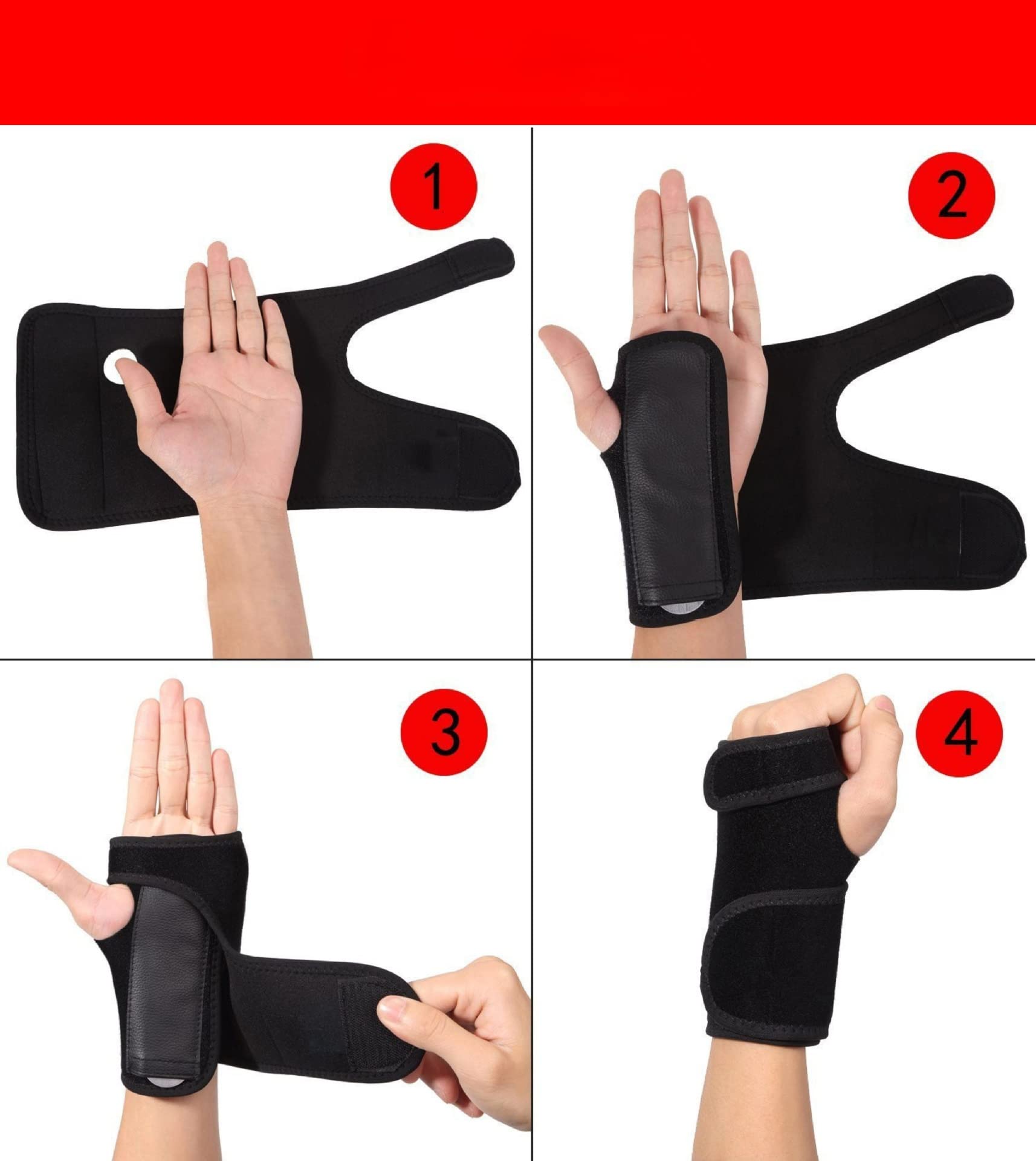 HMQCI Wrist Brace for Carpal Tunnel,Fitted Wrist Brace, Adjustable, Fitted-ComfyBrace Arm Compression Hand Support for Injuries, Wrist Pain, Sprain, Sport (Black,Left)