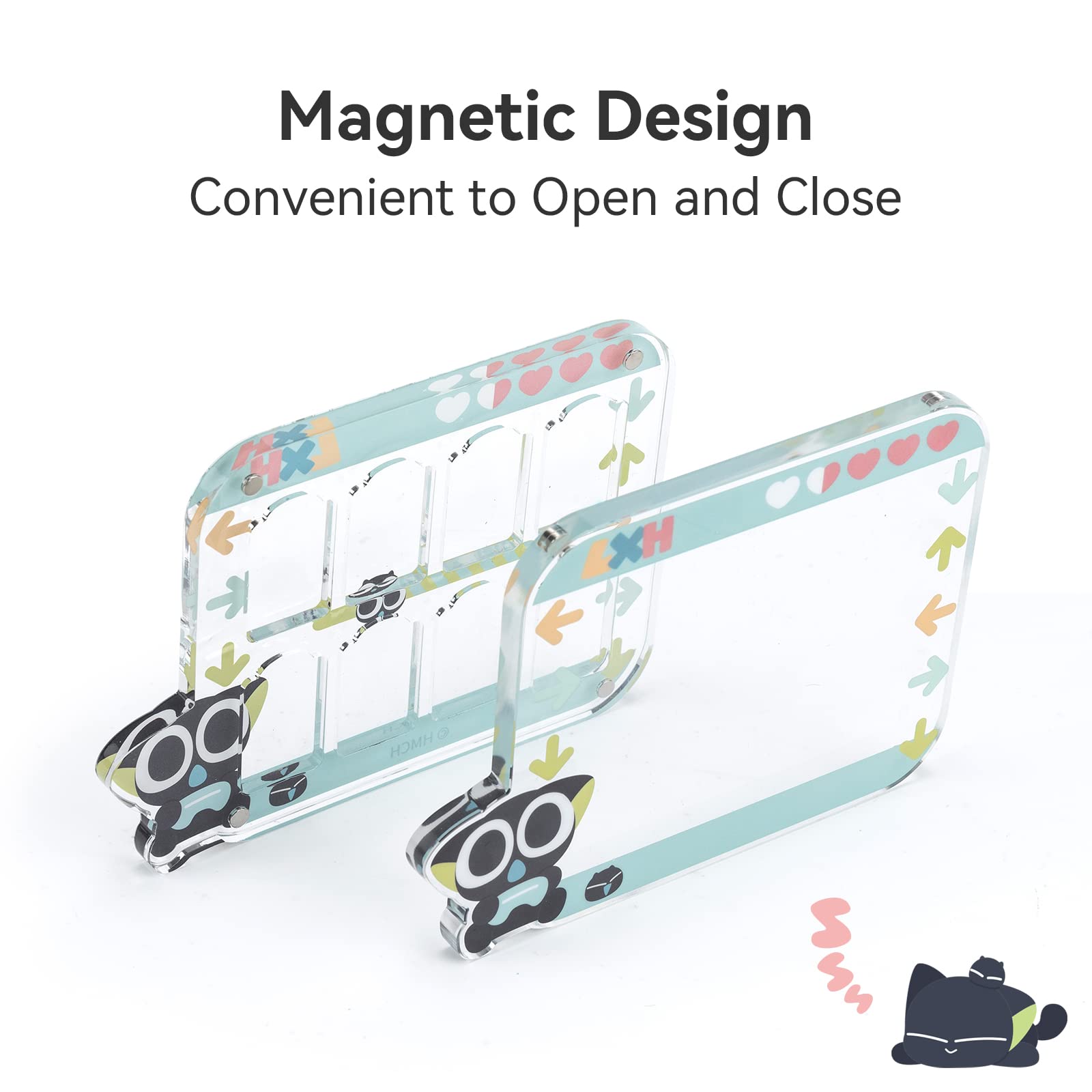 GeekShare Acrylic Switch Game Card Case-Switch Game Holder Case with 8 Game Card Slots Cartridge-Game Card Carrying Storage Box Compatible with Nintendo Switch -- The HEI Series