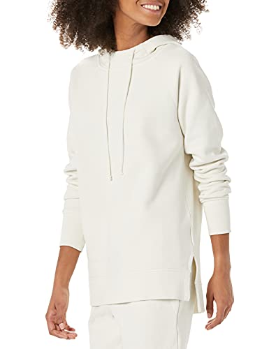 Goodthreads Women's Heritage Fleece Long Sleeve Hooded Tunic Sweatshirt, Cream, Large