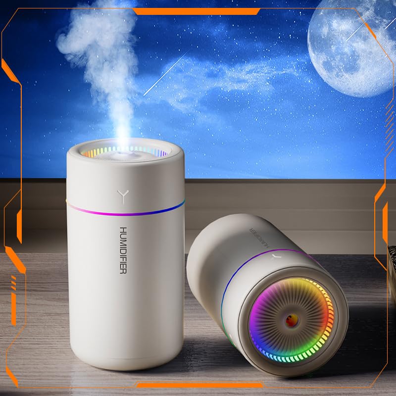 KISSWILL Mini Humidifier, USB Personal Desktop Humidifier for Car, Office, Bedroom etc. Auto Shut-Off, 2 Mist Modes, Super Quiet - (BL - Black)