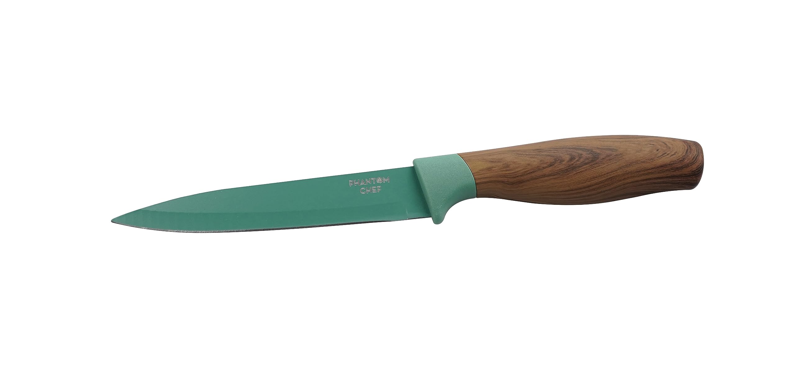 Phantom Chef 4-Piece Stainless Steel Blade Kitchen Knife Set, Color Collection with Wooden Handle (Navy)