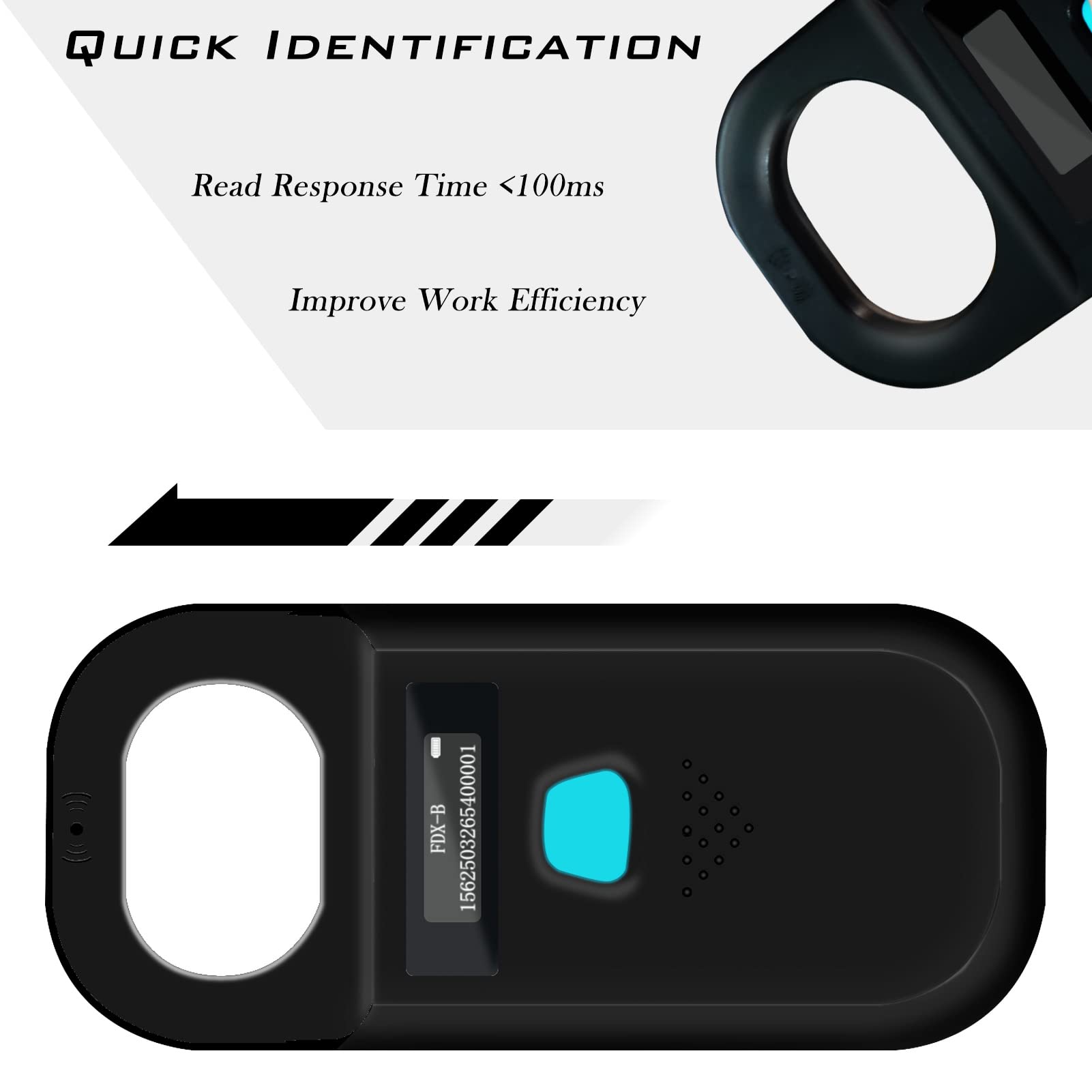 Smoostart Universal Pet Microchip Scanner, FDX-A/FDX-B/HDX Pet Dog Microchip Reader Read All Format Chips 16000 Data Records Multiple Methods to Upload to Pc for Animal/Pet/Dog/Cat/Pig (White)