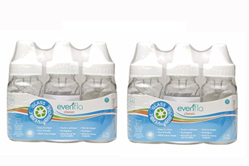 Evenflo 6 Pack Classic Glass Bottle, 4-Ounce