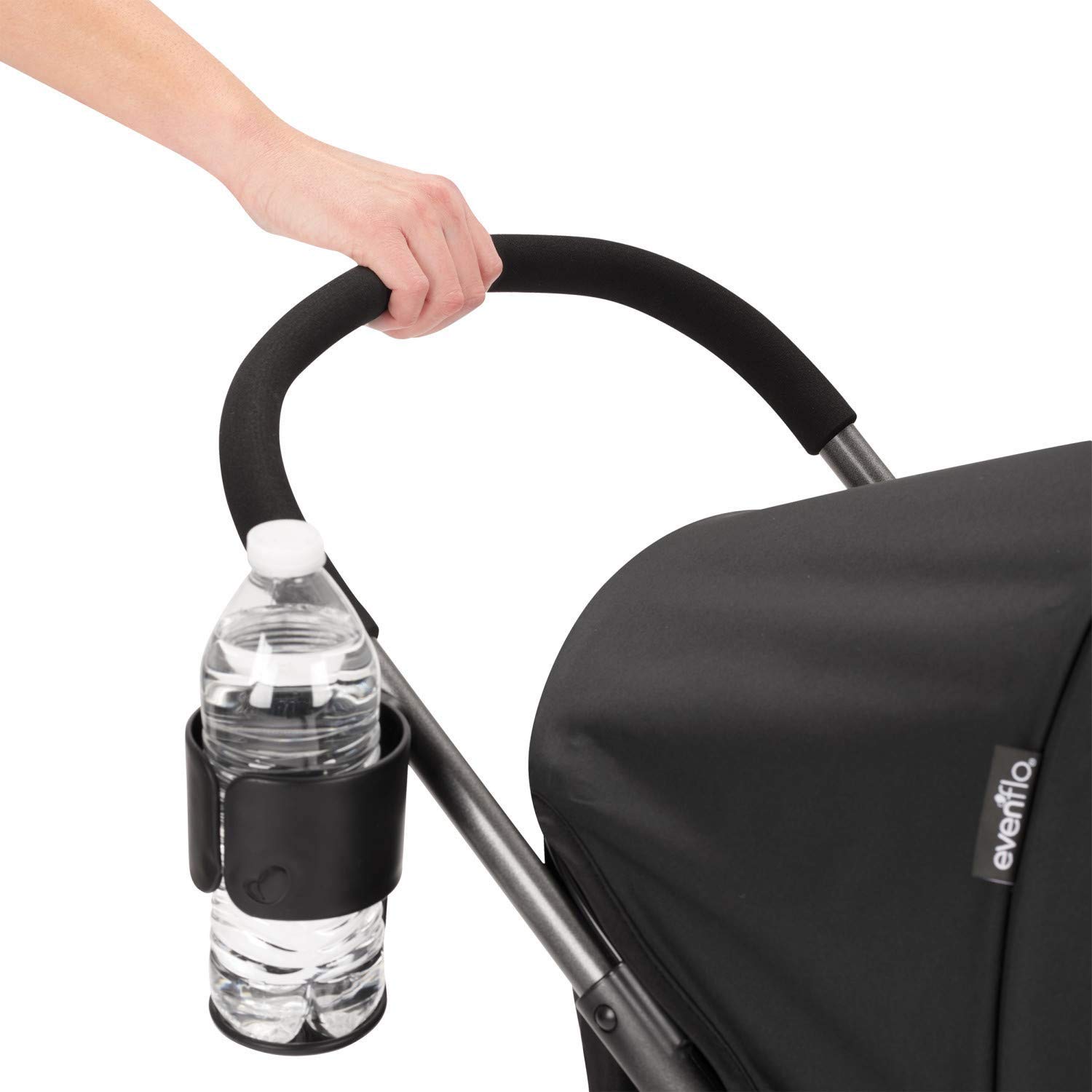 Evenflo Aero Ultra-Lightweight Stroller, Self-Standing Compact Folding Design, 2 Mesh in-Seat Pockets, Large Storage Basket, Flex-Hold Parent Cup-Holder, 50-Pound Capacity, Easy Storage, Lark Black
