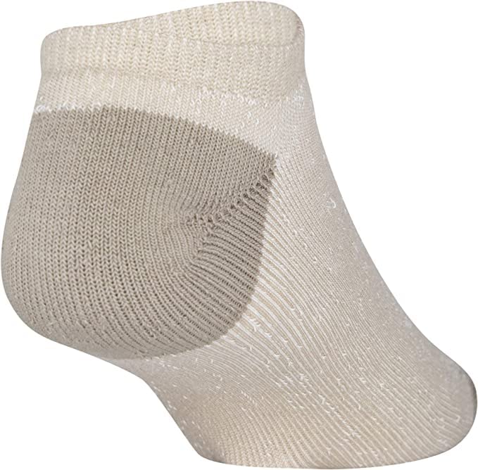 Gold Toe Men's Socks No Show 6-Pack Liner Breathable Soft Cotton Blend Slightly Irregular (Khaki Heather)