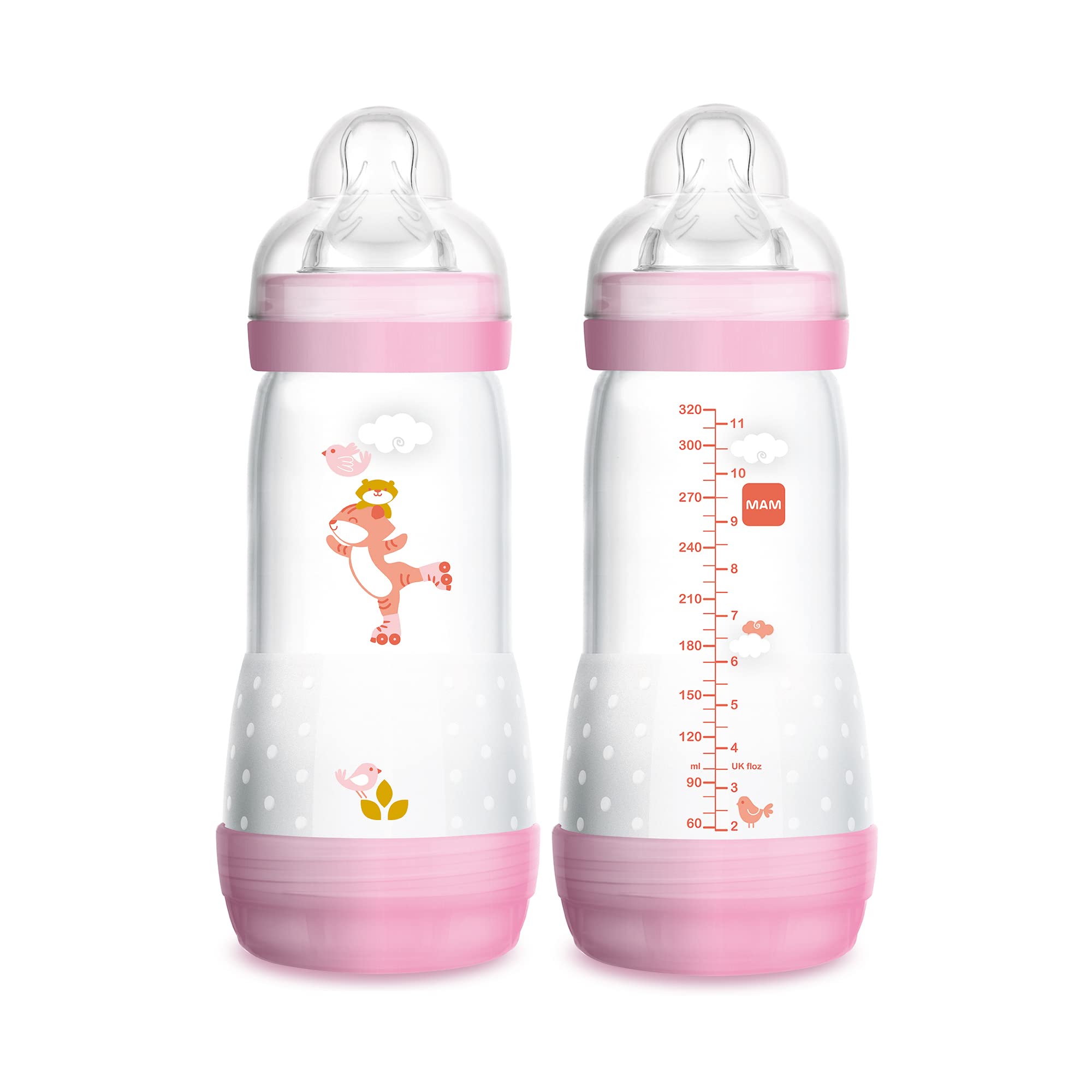 MAM Easy Start Anti-Colic Bottle, 11 oz, Girl, 2 Pack