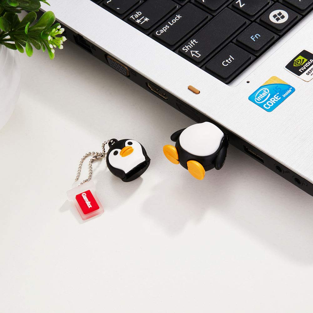 GARRULAX USB Flash Drive, 8GB / 16GB / 32GB USB 2.0 Updated Waterproof USB Memory Stick Date Storage Pendrive Thumb Drives (32GB, Cute Penguin)