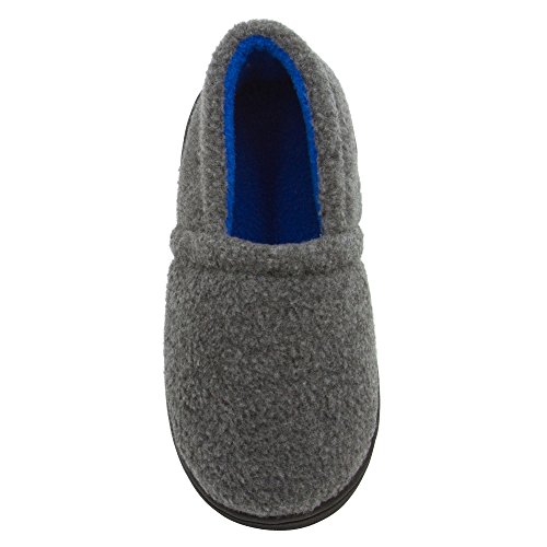 Skysole Boys Fleece Closed Back Slipper with Rugged Outsole Grey/Blue 9/10 US Toddler