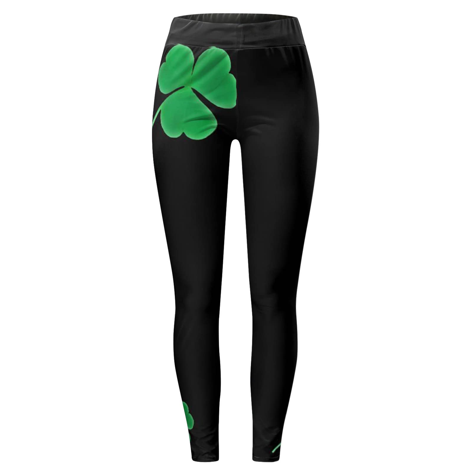 Gyouwnll Women's Saint Patrick Tights Tights Clover Irish Shamrock Women Leggings Compression Patterned Workout Shamrocks, X-Large