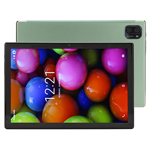 HEEPDD 10.1 Inch Tablet 2.4 5G WiFi Dual Band 1960x1080IPS 8 Core CPU 8MP 20MP Dual Camera 100-240V Green Kids Tablet for Android11 (US Plug)