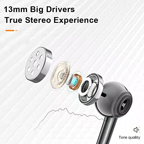 NVAHVA Bluetooth Headphones, EMC Microphone Earphones, Gaming Wireless Earbuds