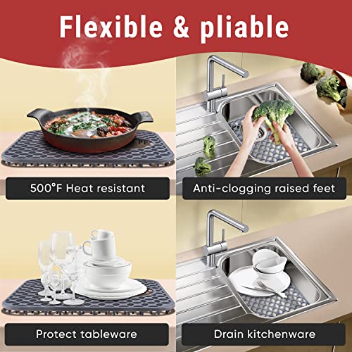 Kitchen Sink Mats 13.58" x 11.6" - Sink Protectors for Kitchen Sink - Sink Mats for Bottom of Kitchen Sink - Sink Mats and Protectors - Kitchen Sink Protector