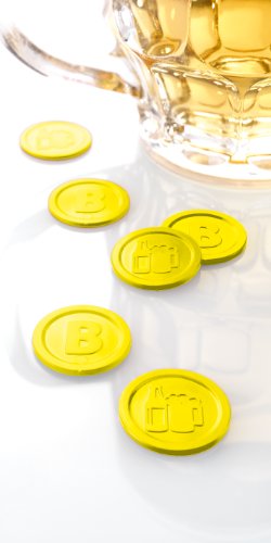 Sigel WM004 Tokens Beer, Yellow, Γ 0.98 inch, 100 pcs.