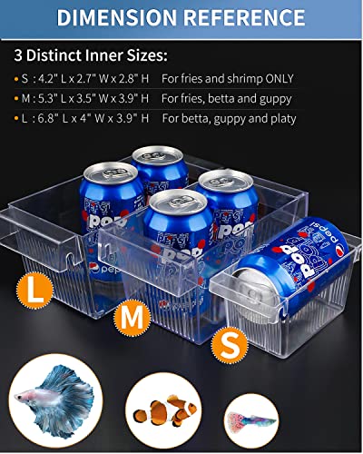Pawfly Aquarium Fish Breeding Box Acrylic Hatchery Incubator Tank with Suction Cups Small Isolation Box for Baby Small Fish Shrimp and Betta