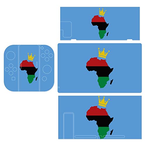 FunnyStar Africa Map with Crown Stickers Decals Cover Fashion Game Skin Sticker Skin Protector Full Set Compatible with for Switch Lite
