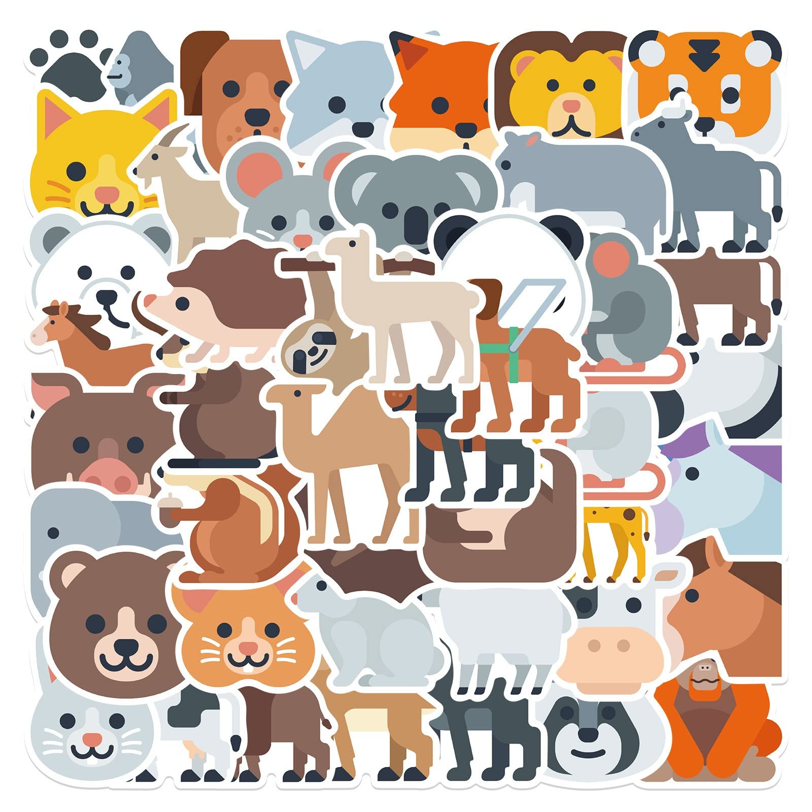Gel Stickers for Kids Cartoon Doodle Stickers Decorate Luggage Motorcycle Notebook Waterproof Stickers Animal Sticker Sheets