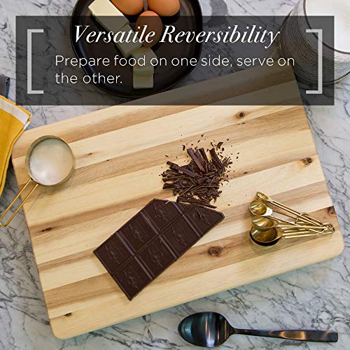 Large Acacia Wood Cutting Board by Door 56 Co 18 x 12 x 1.5 Thick Reversible Chopping Block with Juice Groove