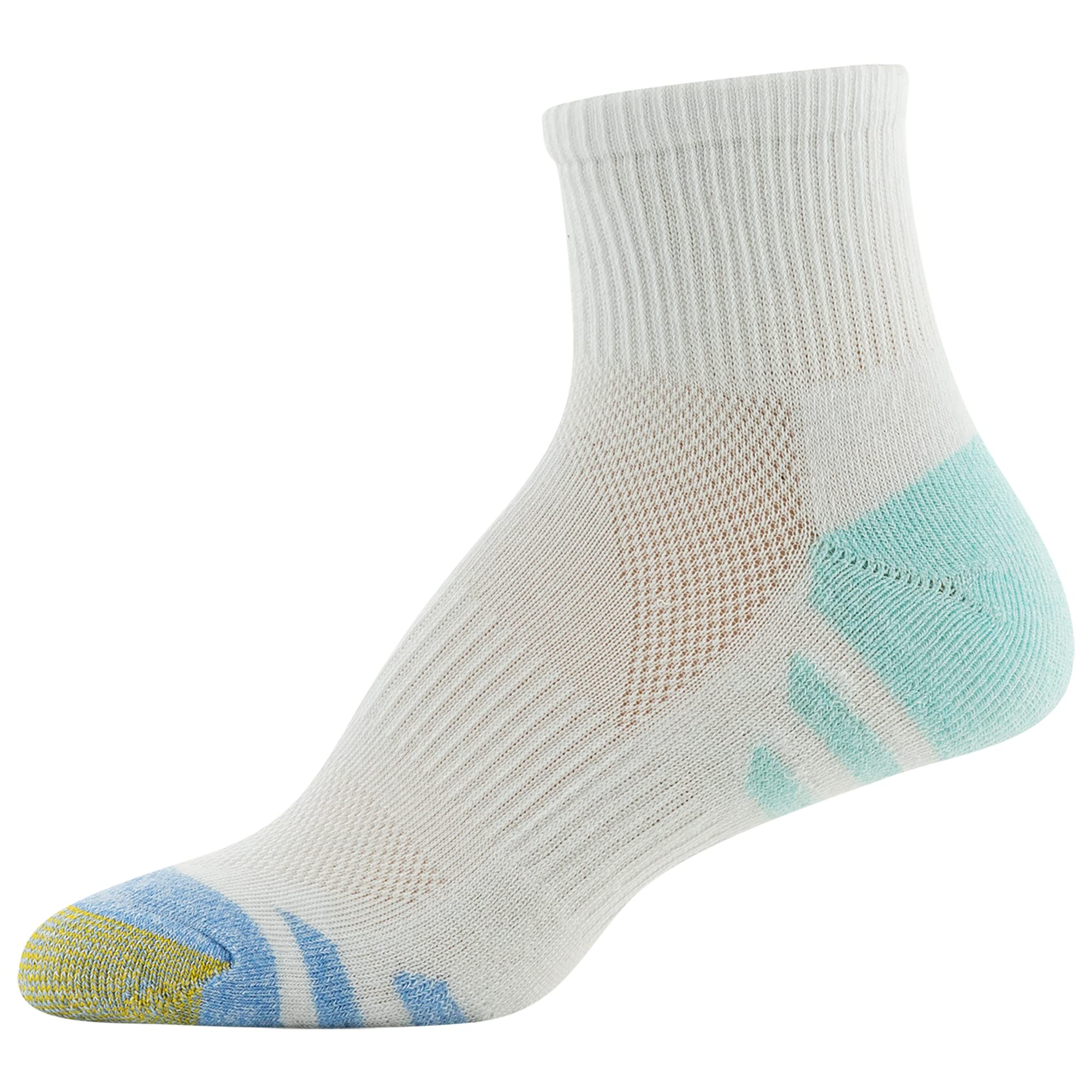 GOLDTOE Women's Half Cushion Sport Quarter Socks with Mesh, 6-Pairs, Orchid Assorted, Medium