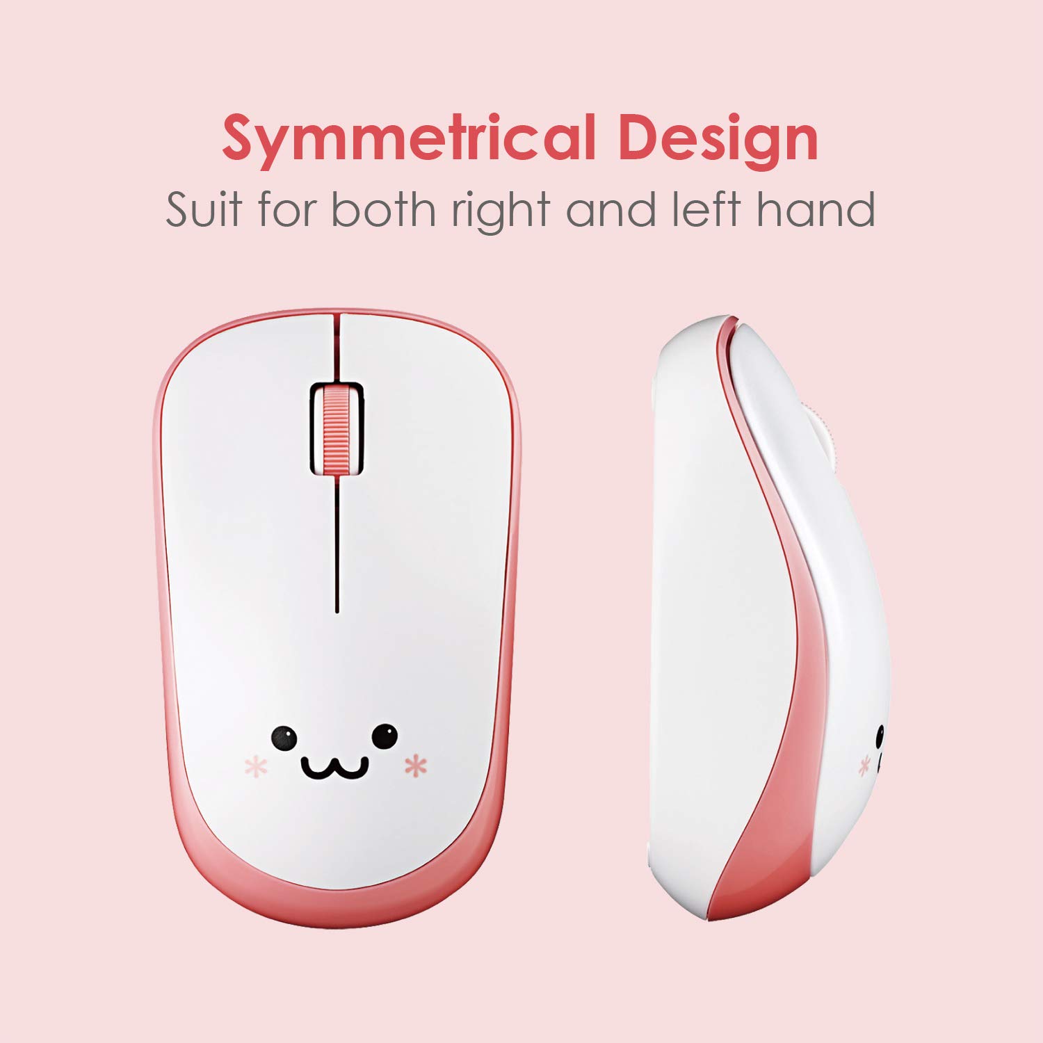 ELECOM 2.4G Wireless, Portable Mobile Smiley-Face Mouse for Right/Left Handed Use, IR LED, 1200 DPI 2.5 Years Long Battery Life, Recommended Silent Click (M-IR07DRSPN)