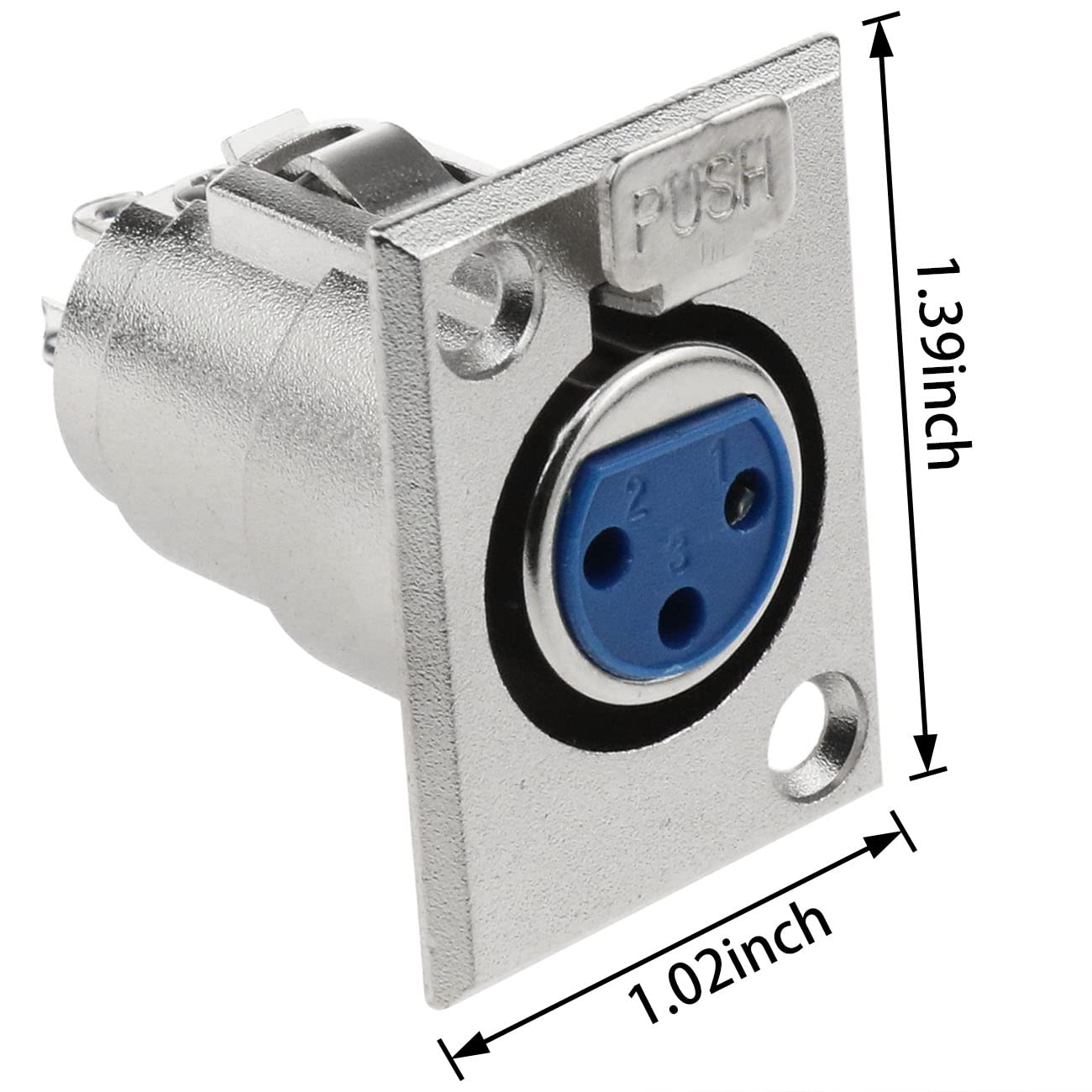 Haidong 4PCS 3-Pin Female Jack,XLR Panel mounting Connector、Male Jack -3 Pin,XLR Panel mounting Socket Microphone Adapter.R