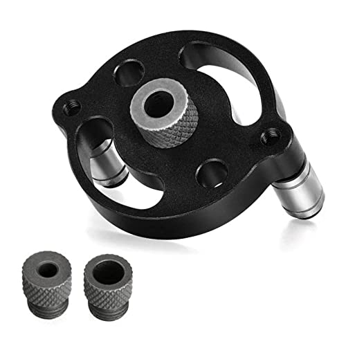 Elvaesther Dowel Drill Guide, Vertical Self Centering Dowel Jig Kit 3-Hole with 6 8 10mm Drill Bushings Woodworking Straight Hole Puncher Positioner Locator Hand Drill Tool