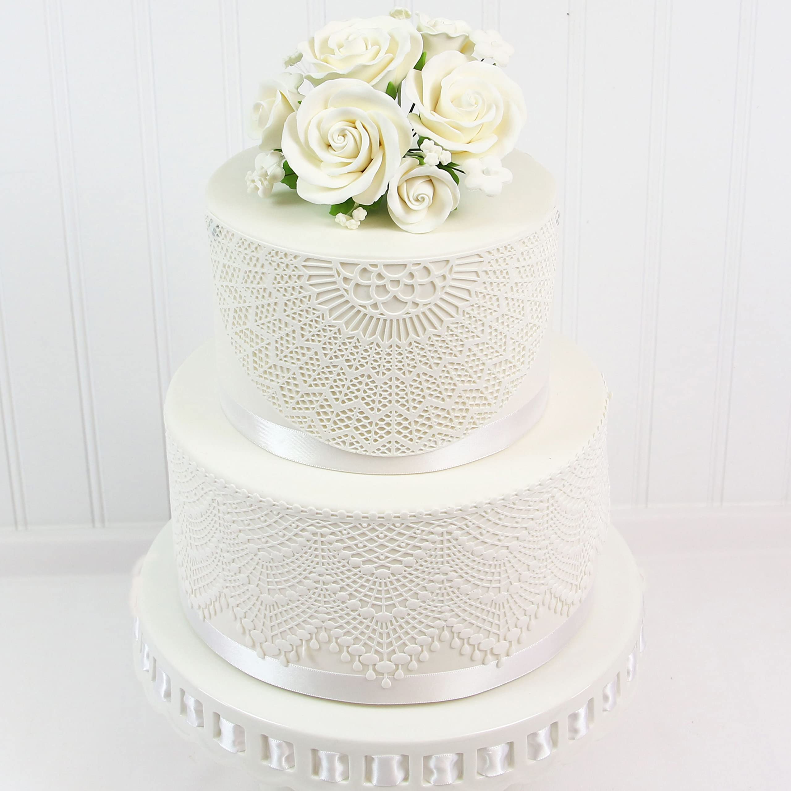 Global Sugar Art Garden Rose Sugar Cake Flowers Topper Bouquet White, 1 Count by Chef Alan Tetreault