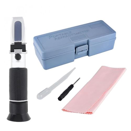 Refractometer, Hand Refractometer,Hydrometer in Wine Making and Beer Brewing, Homebrew Kit,Urea Concentration,of Sugar Content Test for Fruit, Homebrewing, Juice, Vegetables(Salinity meter 0-28%)