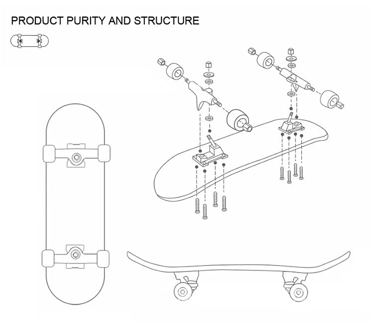 Maple Wooden Finger Skateboard, Professional Fingerboards Wheels with Bearings, Mini Fingerboard Finger Toy for Adults and Kids (AA6)