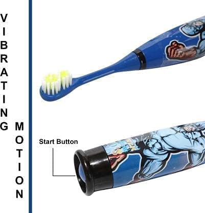 JELLIFY Kids Cartoon Printed Blue Electric Toothbrush Extra Soft Electric Battery Powered Toothbrush for Kids Pack of 1