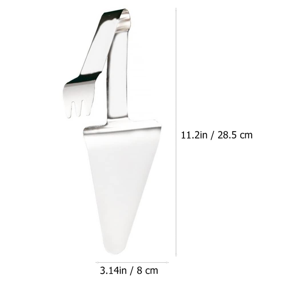 Hemoton 2pcs Stainless Steel Pizza Shovels Cheese Shovels Cake Spatulas Pizza Pie Server Cake Holder Transfer Triangular Spade Spatula for Cake Baking (Silver)