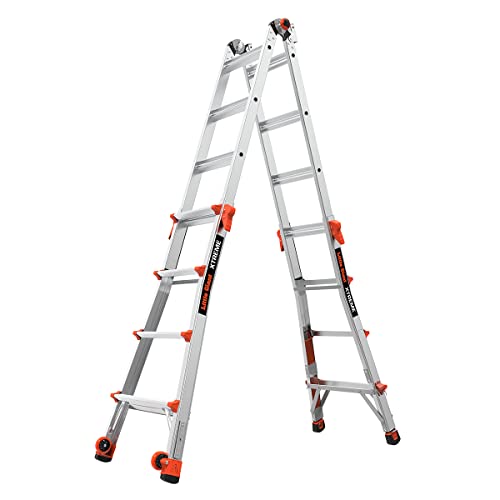 Little Giant Ladder Systems Xtreme 2.0, M17, 17ft, Multi-Position Ladder with Trestle Brackets and Ratchet Levelers, Aluminum, Type 1A, 300 lbs Weight Rating, (12817-801)