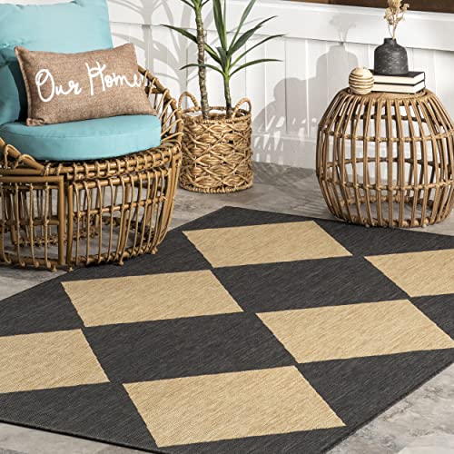 nuLOOM Loretta Transitional Diamond Indoor/Outdoor Area Rug, 4x6, Dark Grey