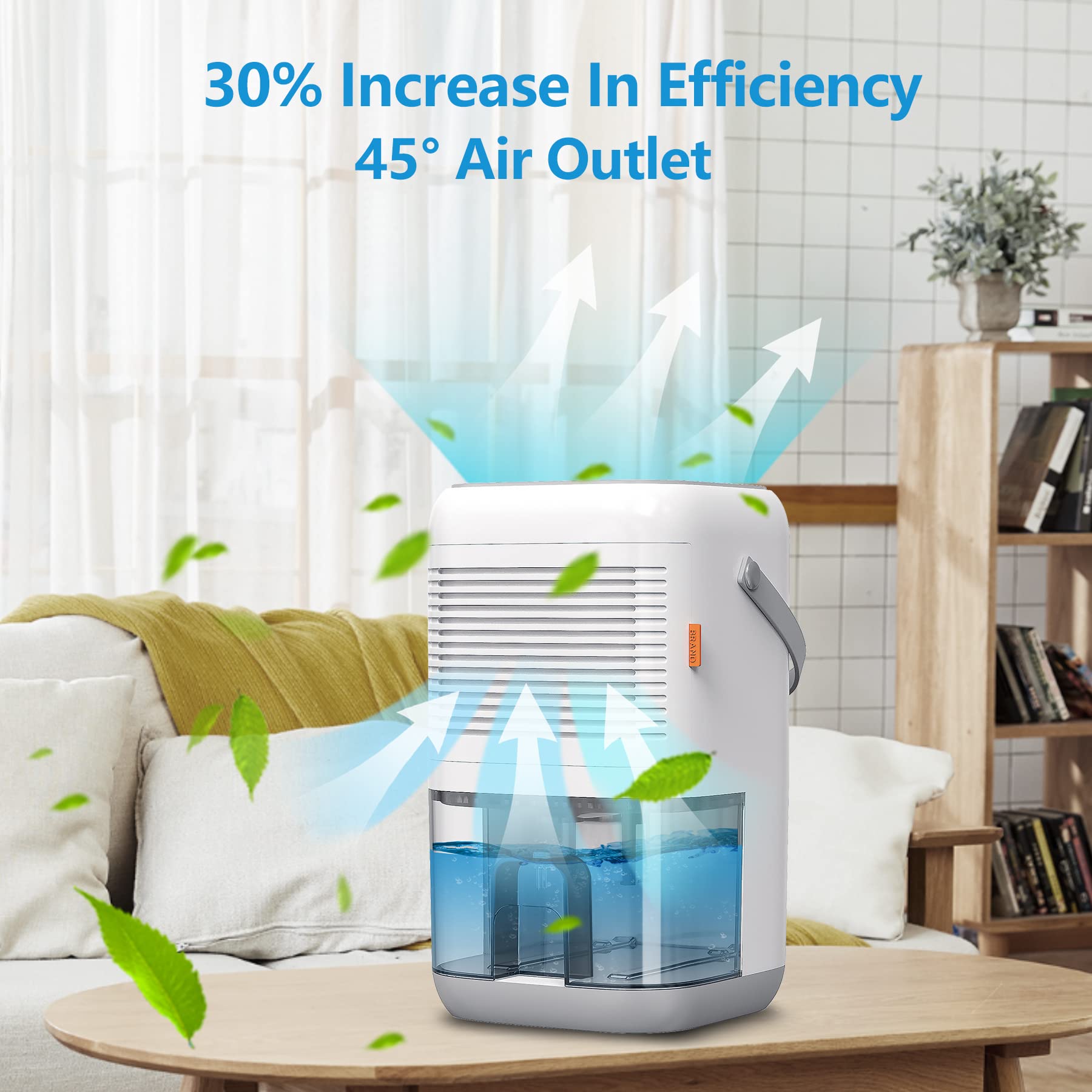 Hoomace Dehumidifier For home 49oz(1450ML), Small Dehumidifier with Drain Hose 350 sq.ft with 7 Colors LED Light, Auto Shut-Off, Two modes, Ultra Quiet Below 30 dB